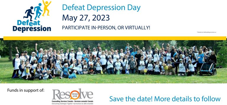Defeat Depression Day - Resolve Counseling Services Canada